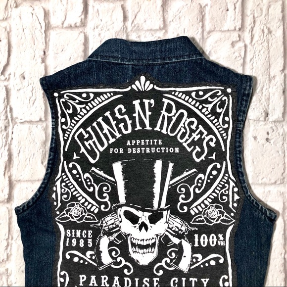 Shirts | Handmade Guns N Roses Paradise City Denim Vest | Poshmark